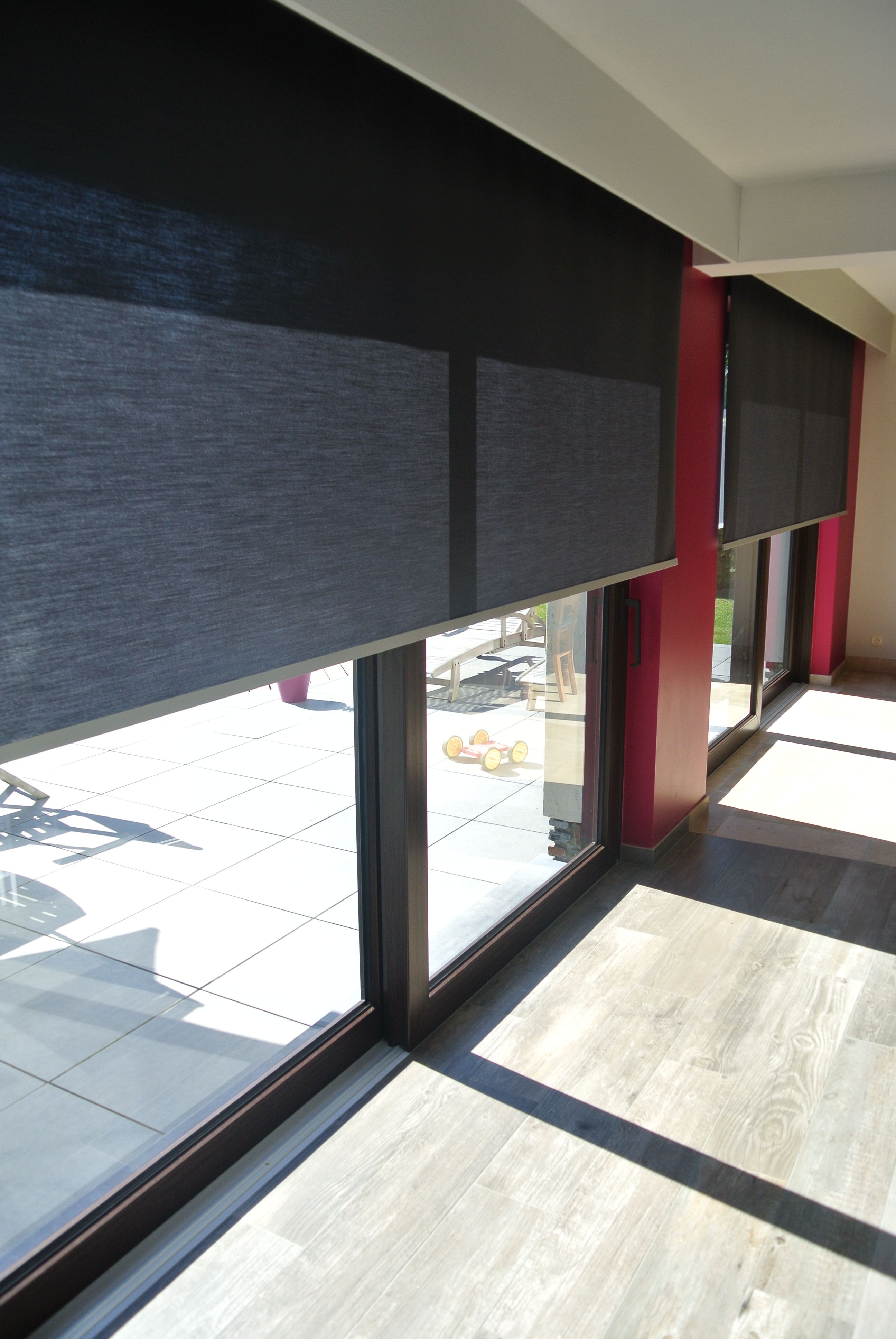 STORES ENROULEURS MOTORISES « MHZ » , TISSU « SKY » (SIBRET) | Ruban Jaune